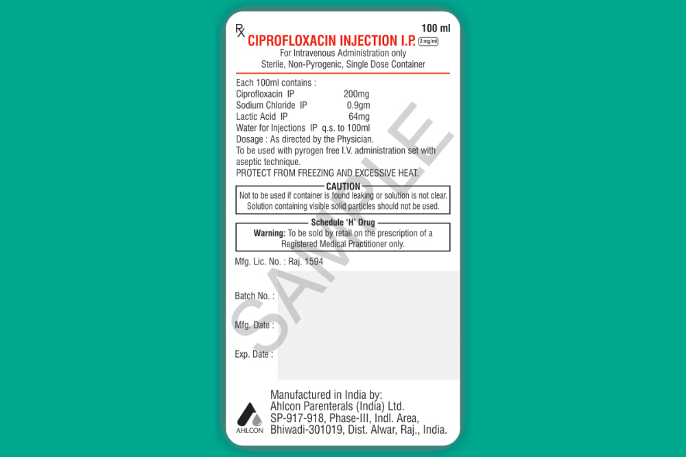 Ciprofloxacin 2mg/ml Inj.