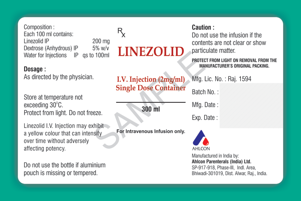 Linezolide 2mg/ml IV Inj.