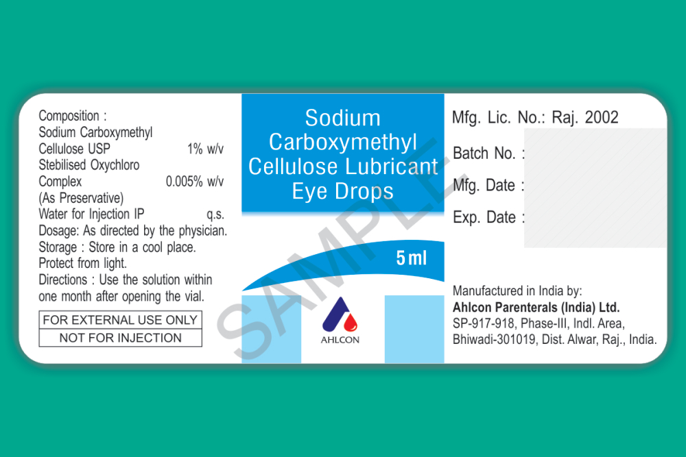 Sod. Carboxy Methyl Cellulose Lubricent (CMC) 1% Eye Drops